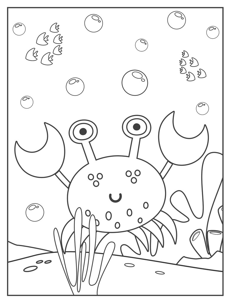 Cute Sea Animals Coloring Worksheet/20 Pages/pdf File/instant - Etsy