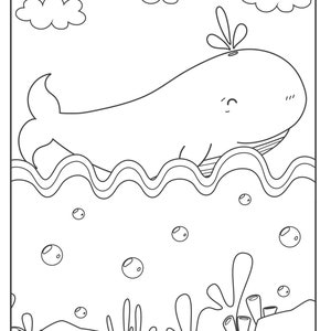 Cute Sea Animals Coloring Worksheet/20 Pages/pdf File/instant | Etsy