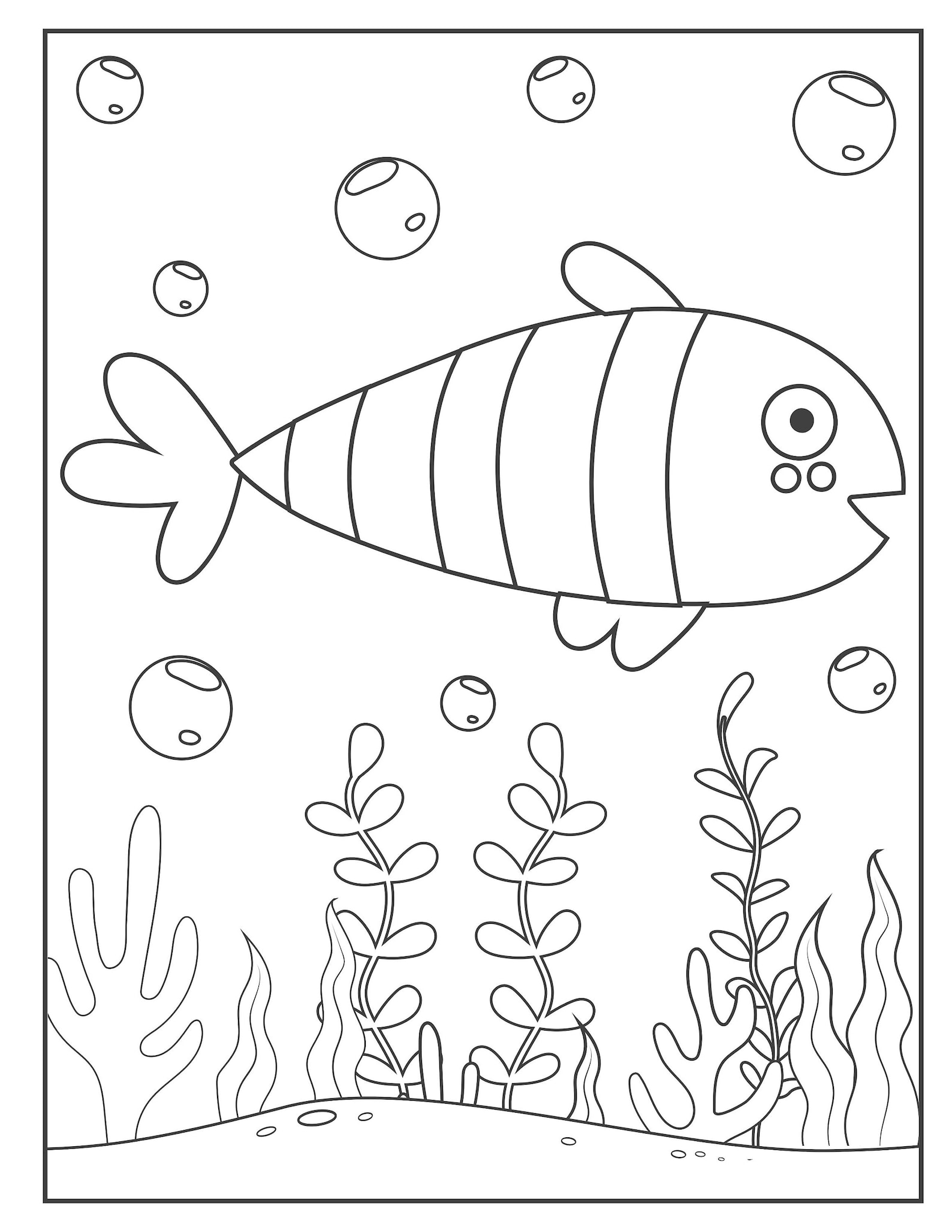 Cute Sea Animals Coloring Worksheet/20 Pages/pdf File/instant - Etsy