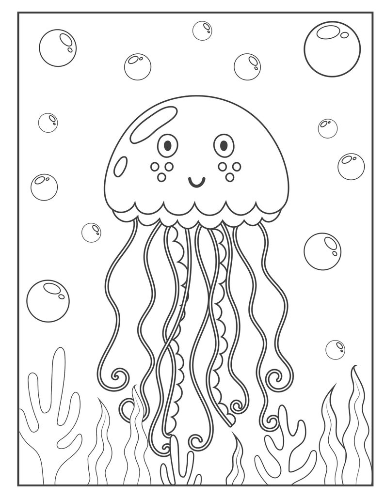 Cute Sea Animals Coloring Worksheet/20 Pages/pdf File/instant - Etsy