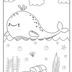 Cute Sea Animals Coloring Worksheet/20 Pages/pdf File/instant | Etsy