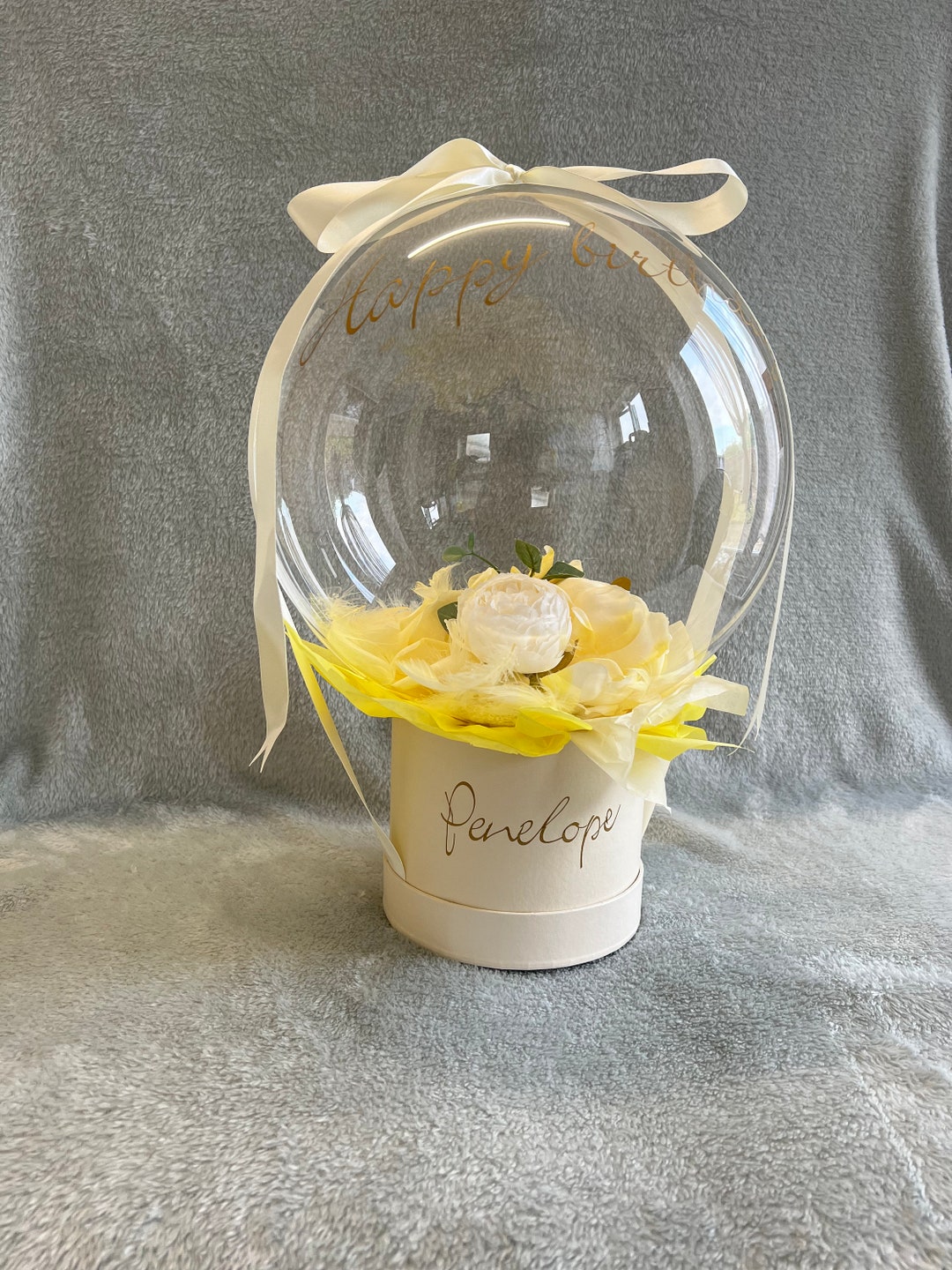 Bobo Ballon ,bubble Balloon Bouquet With Artificial Flowers ,gift for ...