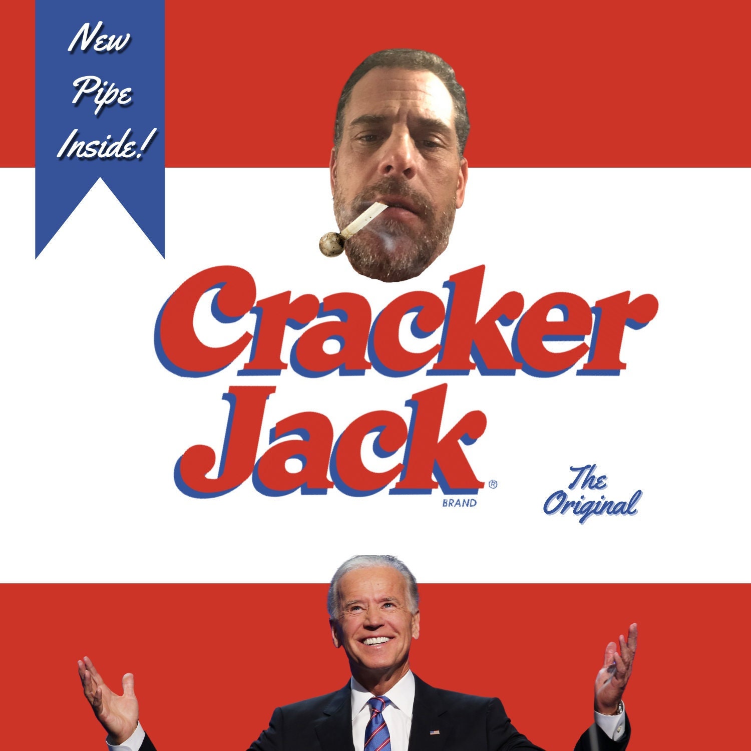 Joe Biden Hunter Biden Cracker Jack Funny Square Sticker FJB | Etsy