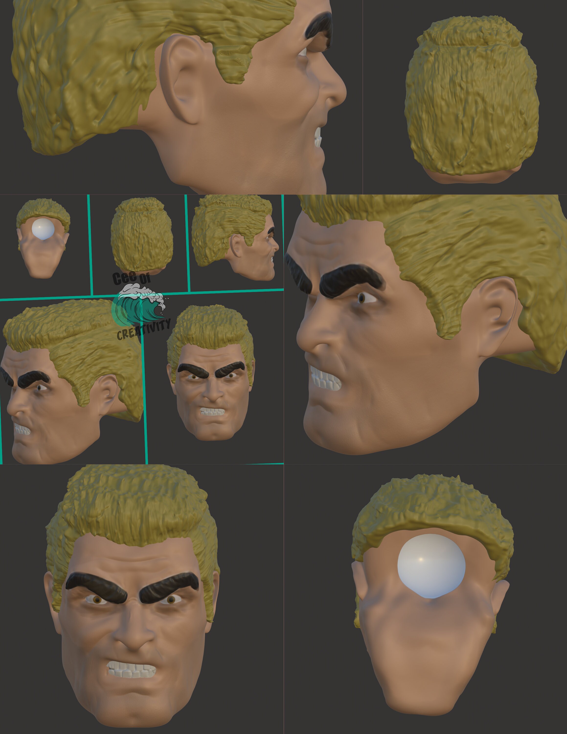 Custom Head Sculpt, 1/10 or 1/12 Customized Action Figure Head Sculpt ...