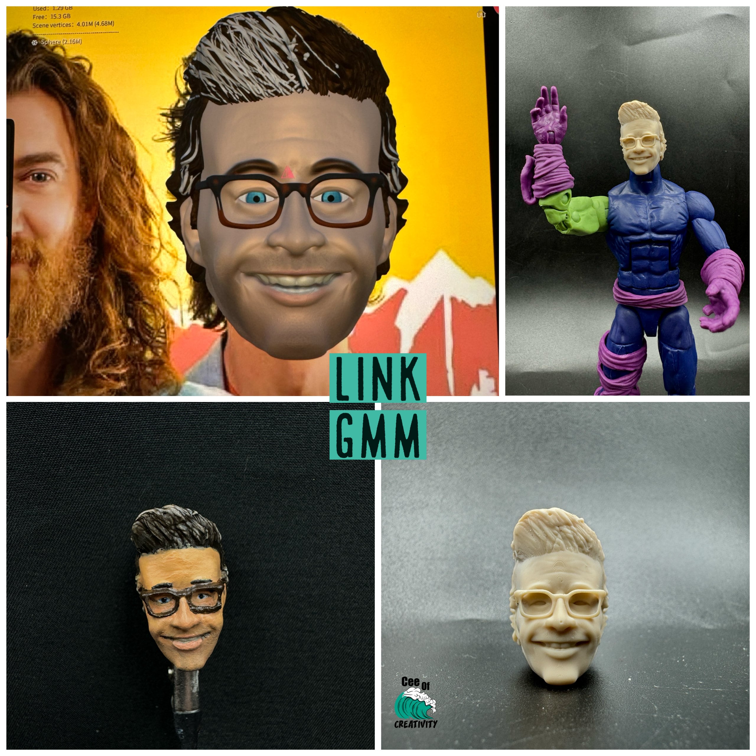 Link, GMM Custom Head Sculpt, 1/10 or 1/12 Action Figure Head Sculpt ...