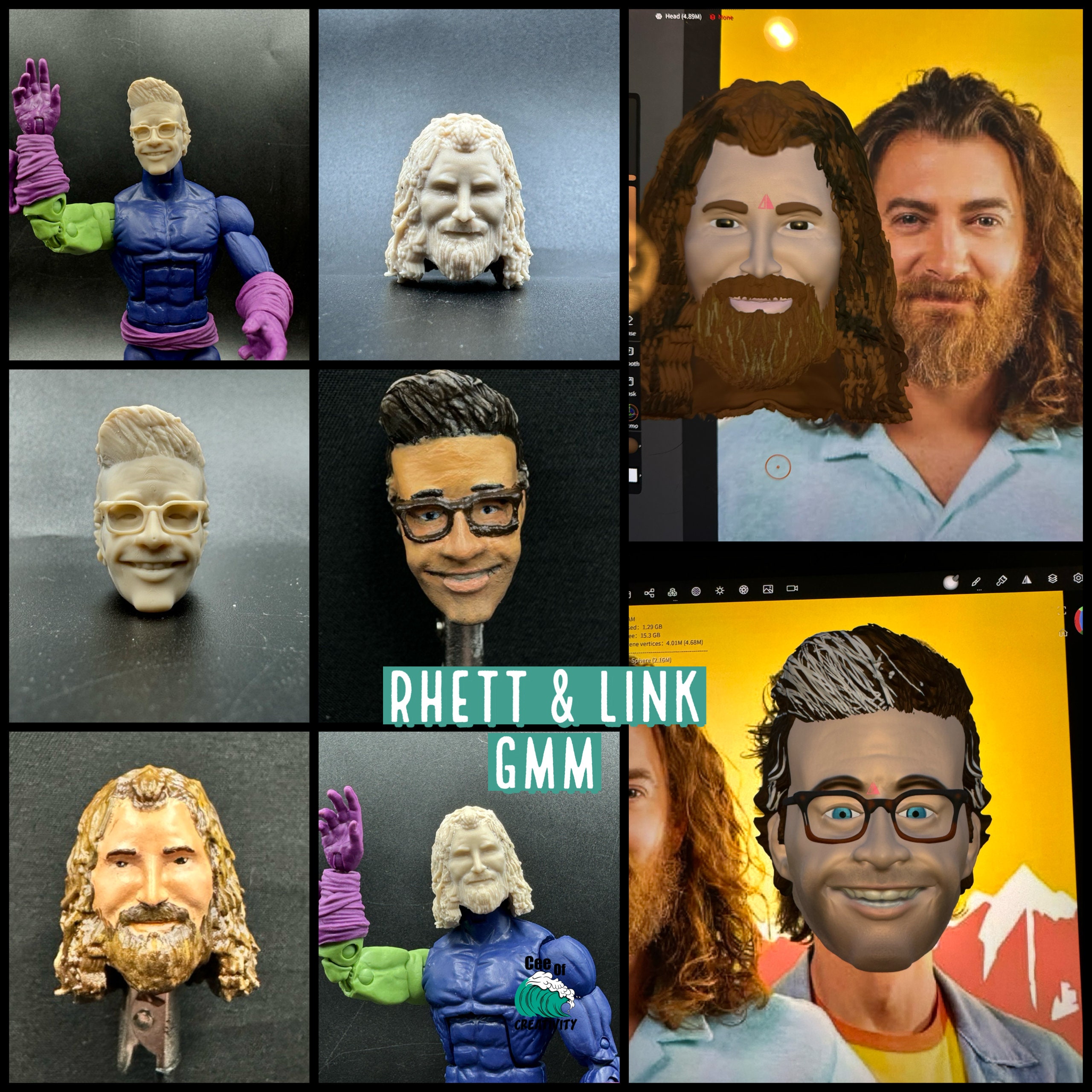 Custom Head Sculpt, 1/10 or 1/12 Customized Action Figure Head Sculpt ...