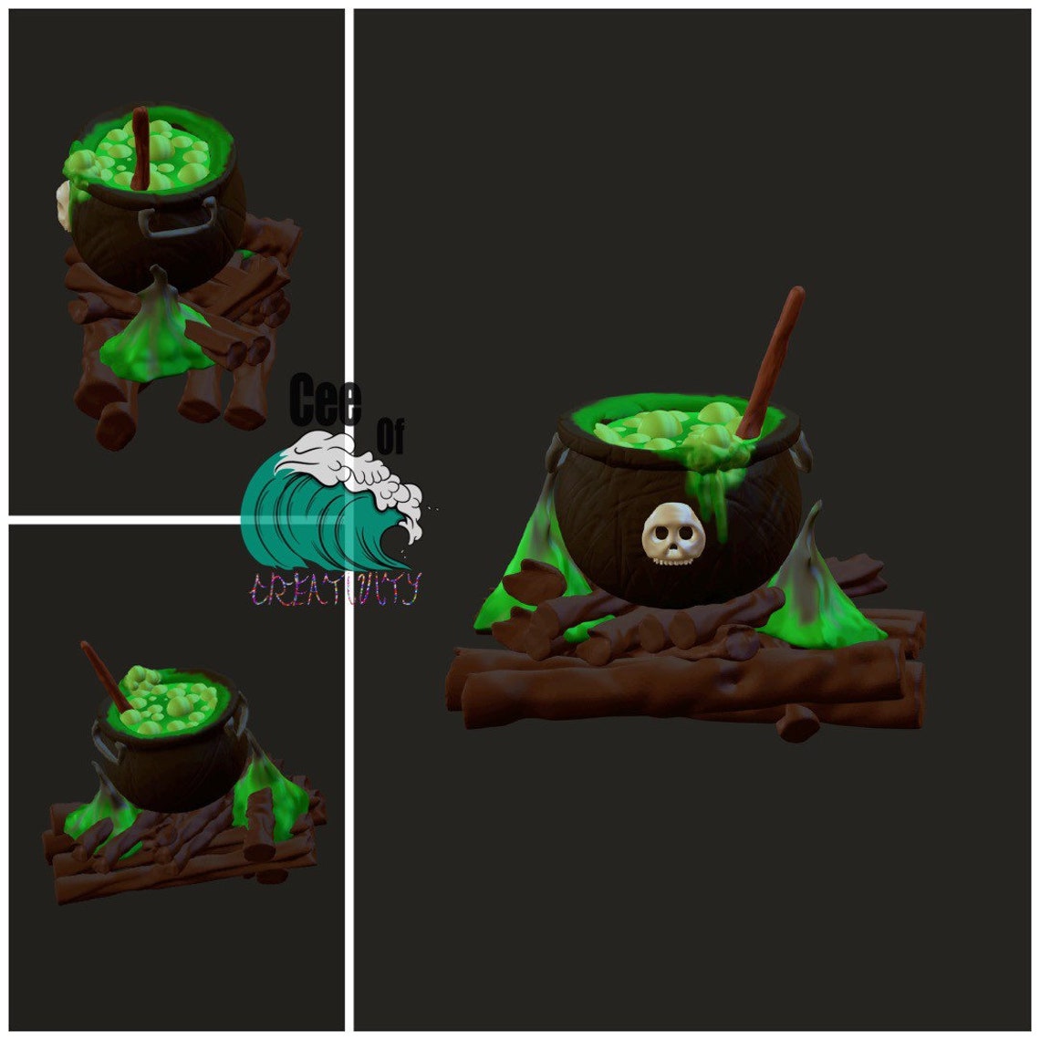 Witches Cauldron 3D Model Halloween Print STL for Fall Spooky Season - Etsy