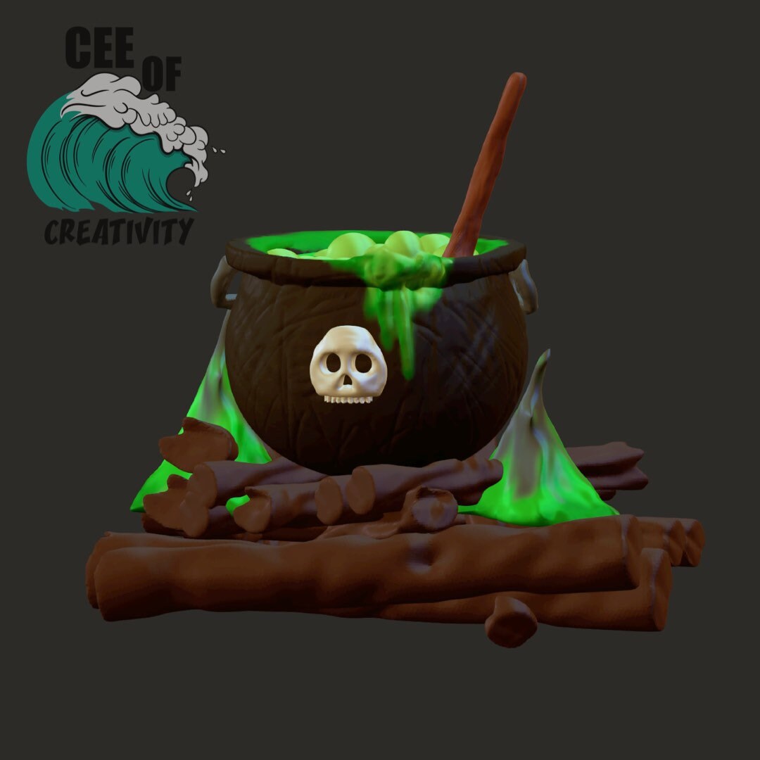Witches Cauldron 3D Model Halloween Print STL for Fall Spooky Season - Etsy