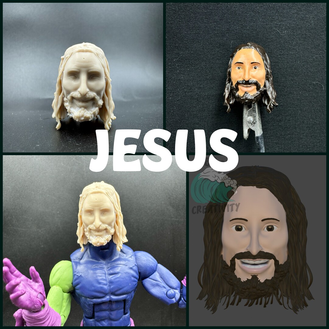 Jesus Christ Custom Head Sculpt, 1/10 or 1/12 Action Figure Head Sculpt ...