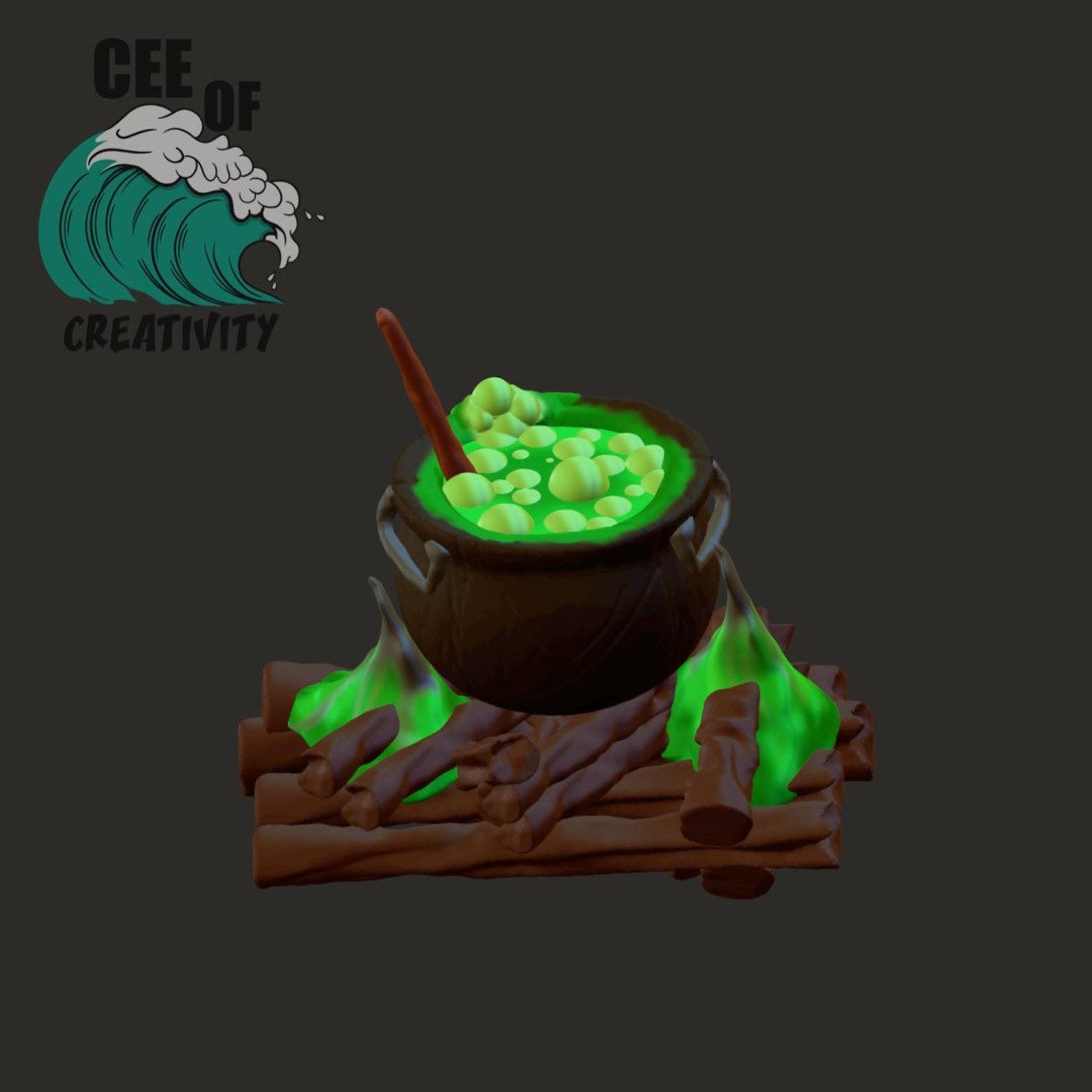Witches Cauldron 3D Model Halloween Print STL for Fall Spooky Season - Etsy