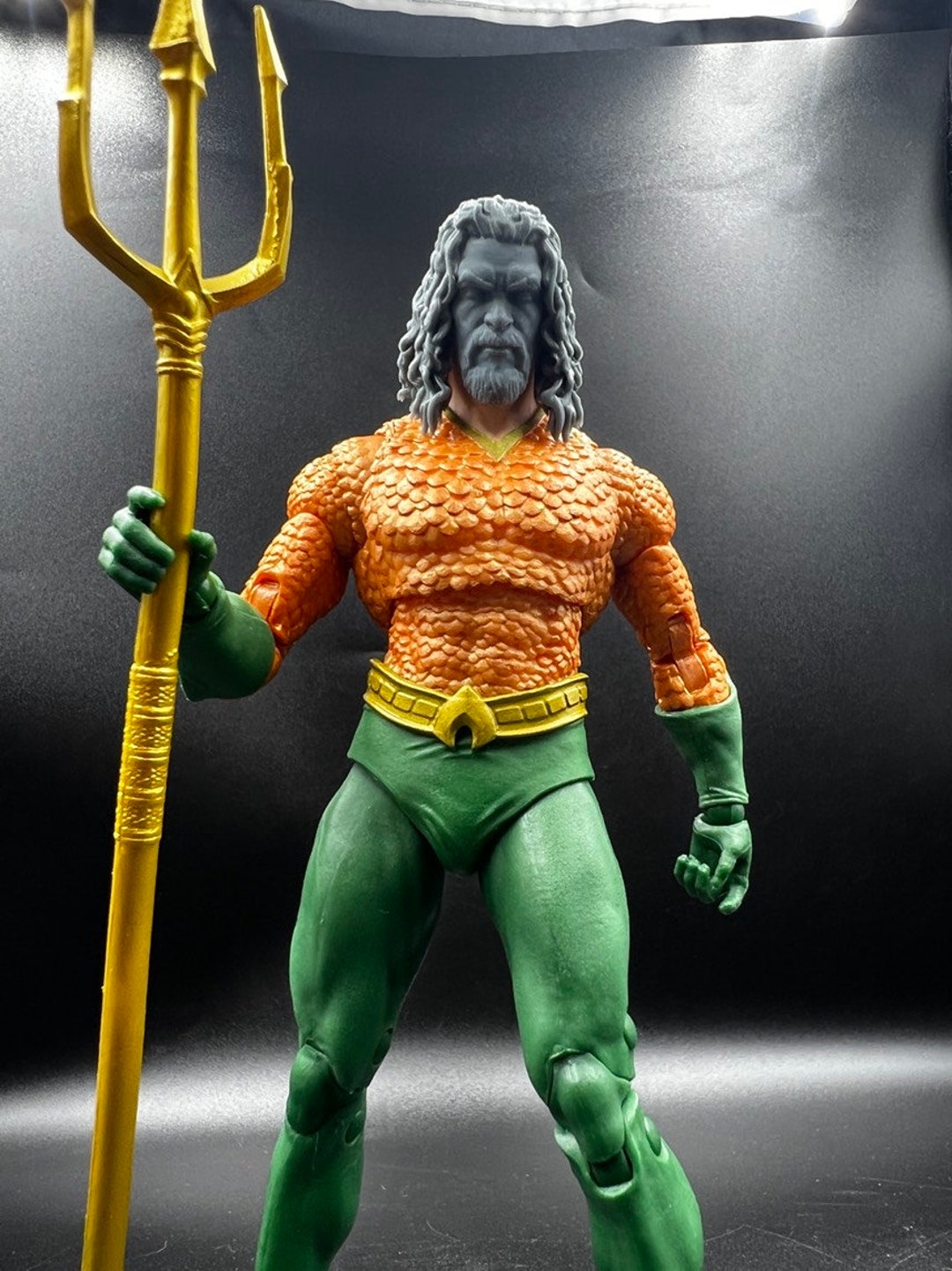 Custom Aqua Guy Head Sculpt, Dc Multiverse Scale, 7" Action Figure Head ...