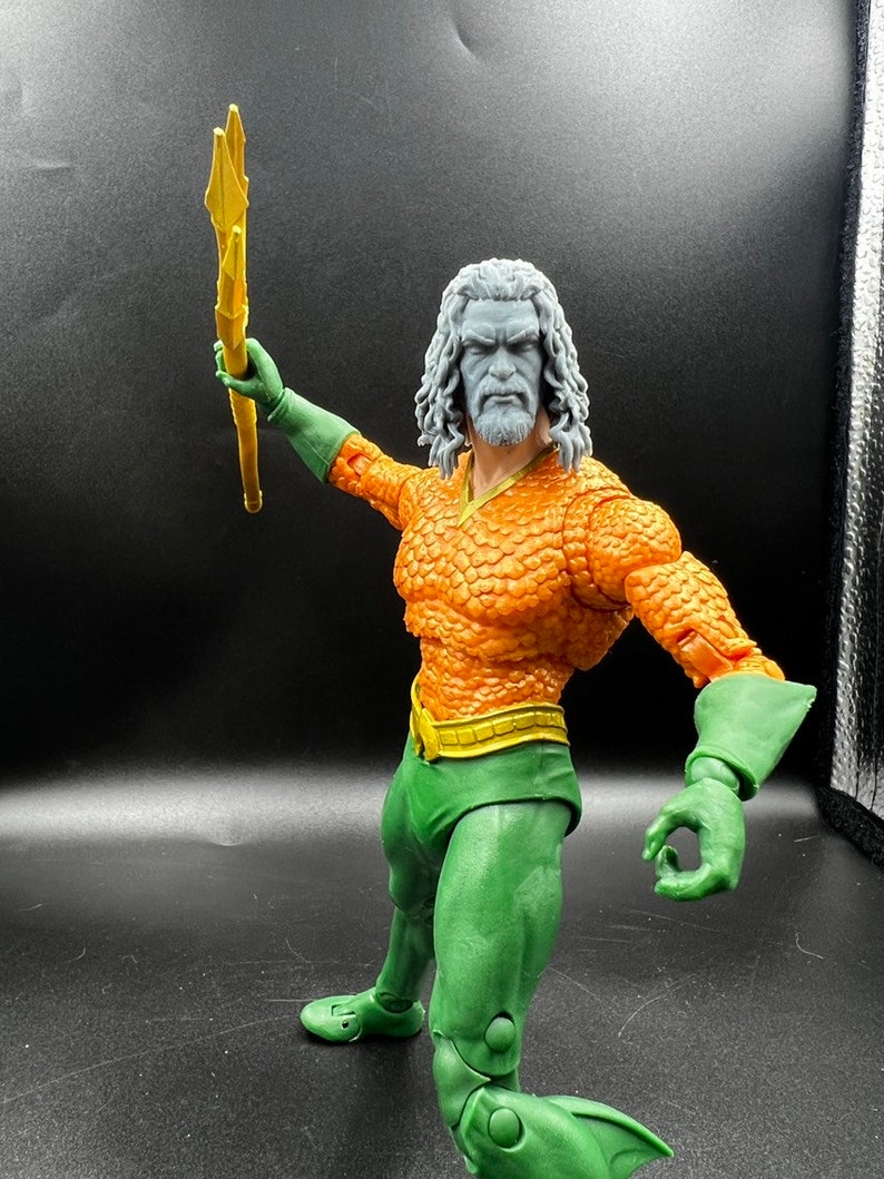 Custom Aqua Guy Head Sculpt, Dc Multiverse Scale, 7 Action Figure Head ...