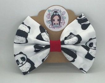 Panda Bear Hair Bow Panda Bear Bow Panda Hair Bow Panda Bear Hair Clip ...