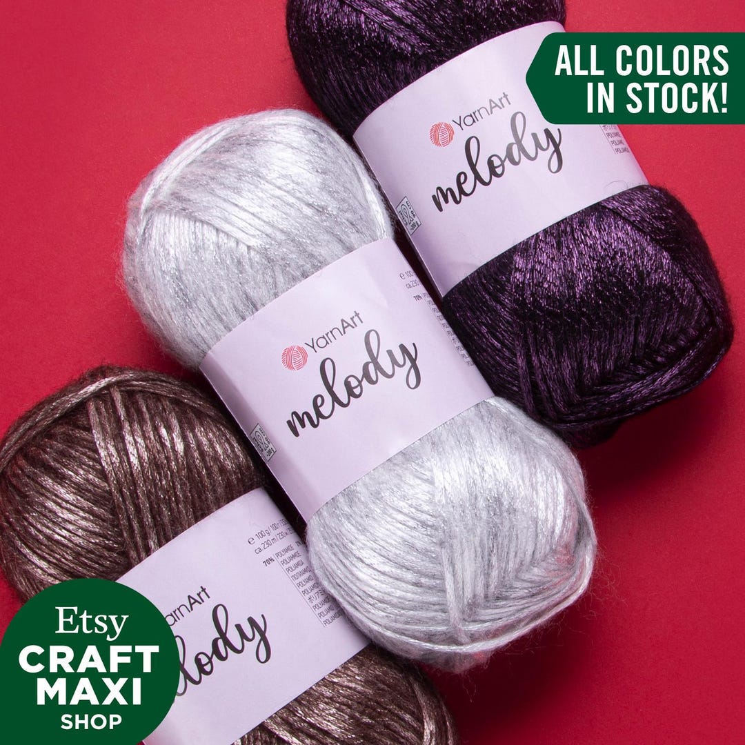 YARNART MELODY - Shiny Knitting Yarn, Sparkle Yarn, Metallic Yarn ...