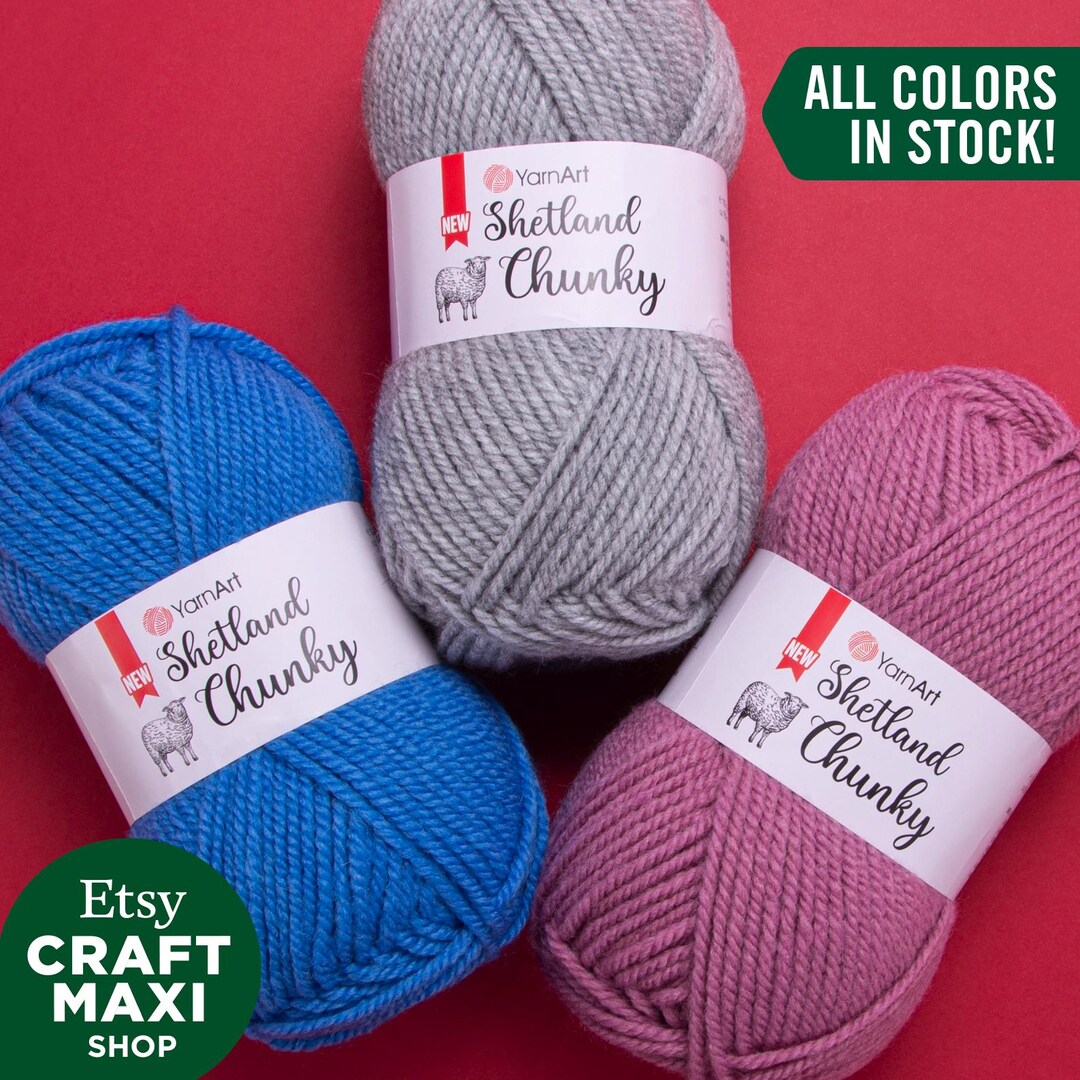 Yarnart Shetland Chunky: Soft Bulky Cardigan Sweater Yarn Knitting ...