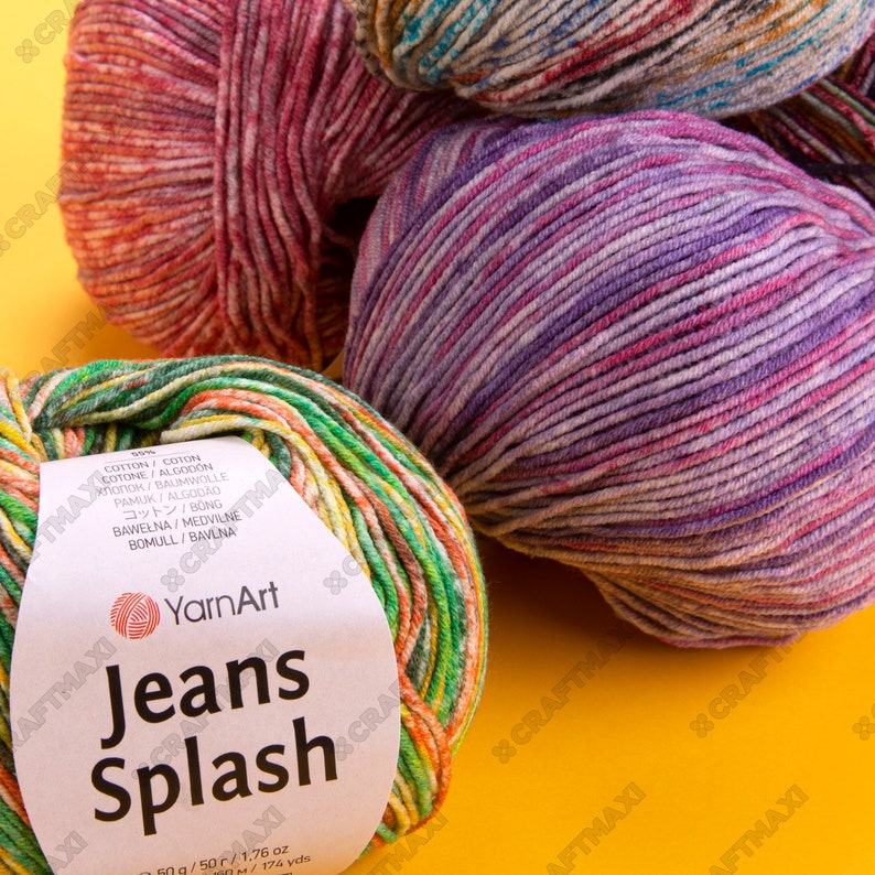 YARNART JEANS SPLASH Multicolor Knitting Yarn Baby Yarn - Etsy