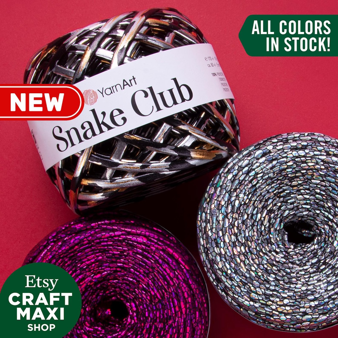 Yarnart Snake Club: Exclusive Leather Look Shiny Yarn Bag Accessory ...