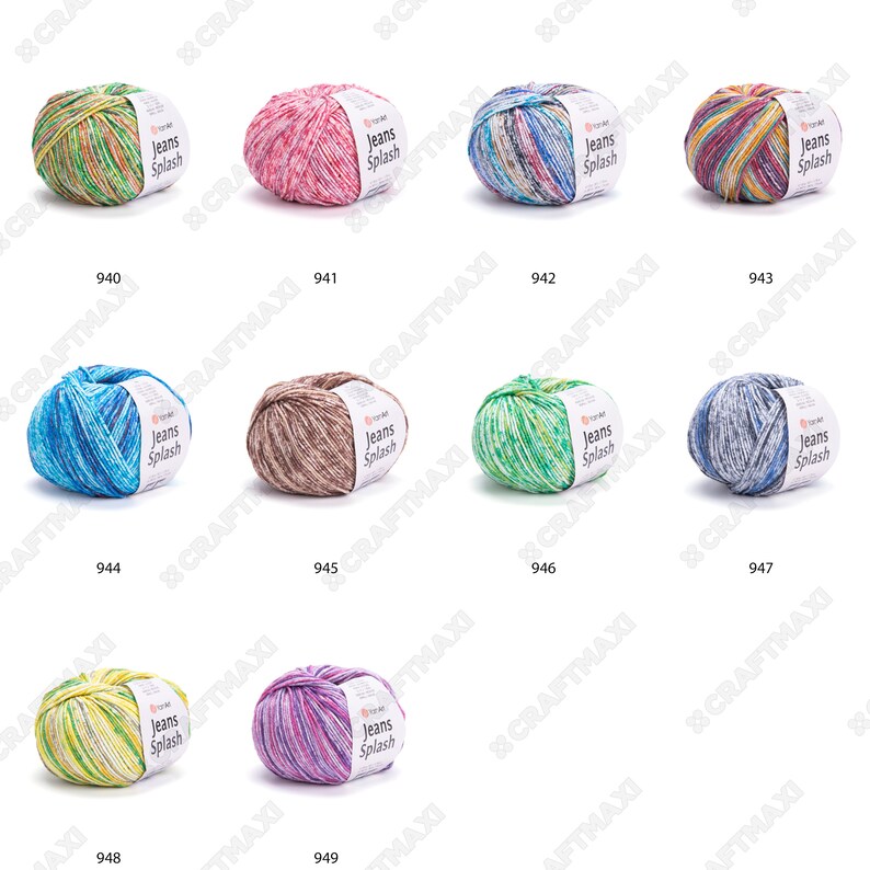 YARNART JEANS SPLASH Multicolor Knitting Yarn Baby Yarn - Etsy