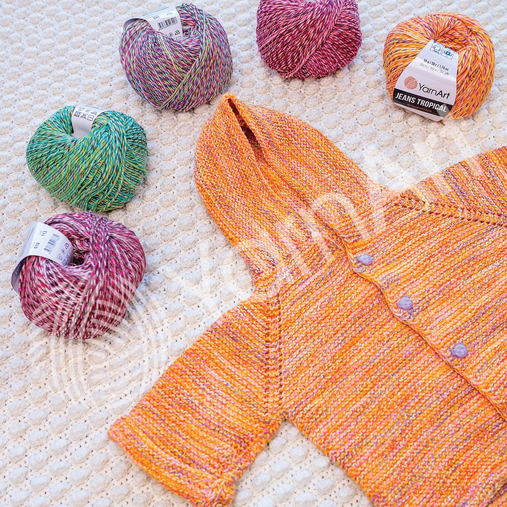 YARNART JEANS TROPICAL Multicolor Knitting Yarn Baby Yarn - Etsy
