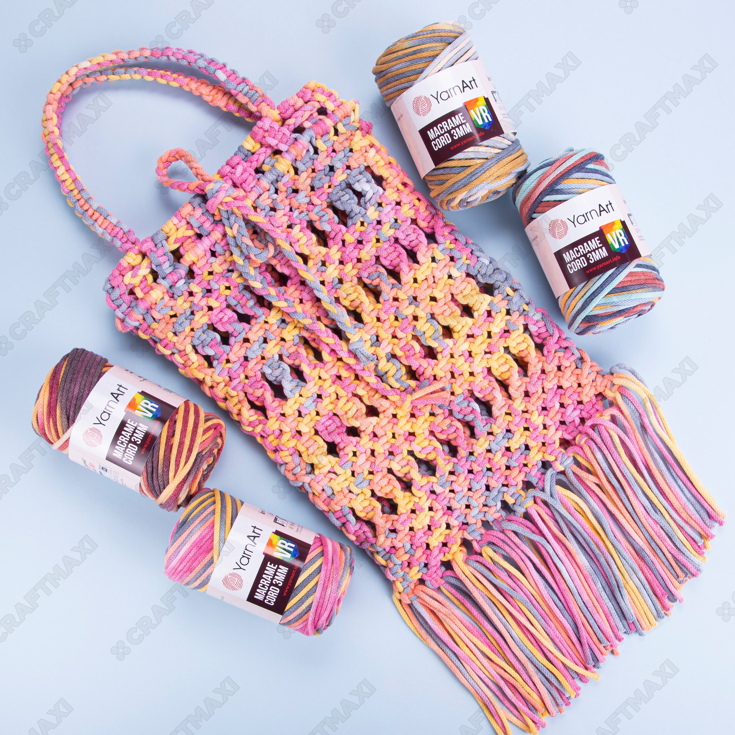 Yarnart MACRAME CORD 3MM VR Multicolor Macrame Cord Macrame - Etsy