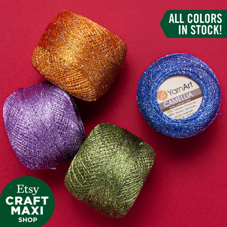 Yarnart Camellia: Glittery Sparkly Shiny Fantasy Lace Thread Embroidery ...