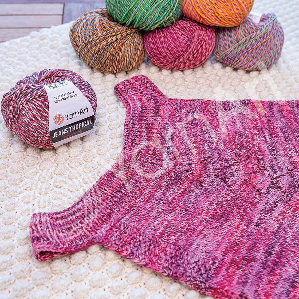 YARNART JEANS TROPICAL Multicolor Knitting Yarn Baby Yarn - Etsy