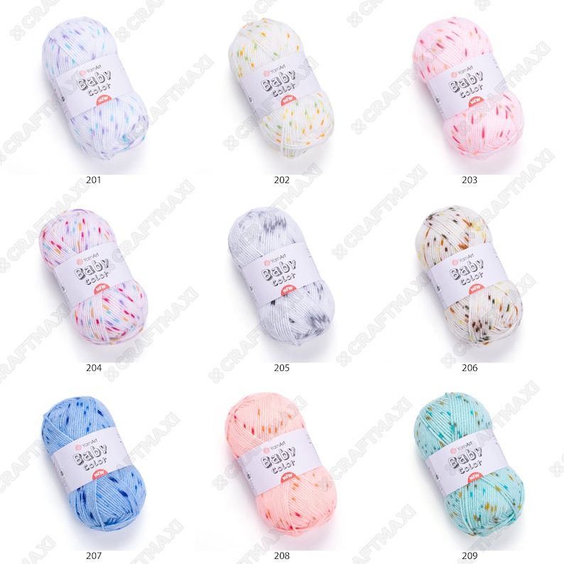 Yarnart Baby Color New: Colorful Soft Baby Yarn Knitting Crocheting ...