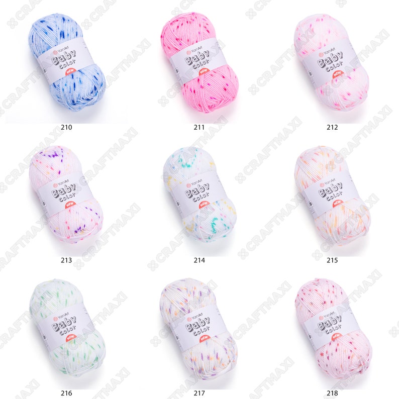 Yarnart Baby Color New: Colorful Soft Baby Yarn Knitting Crocheting ...