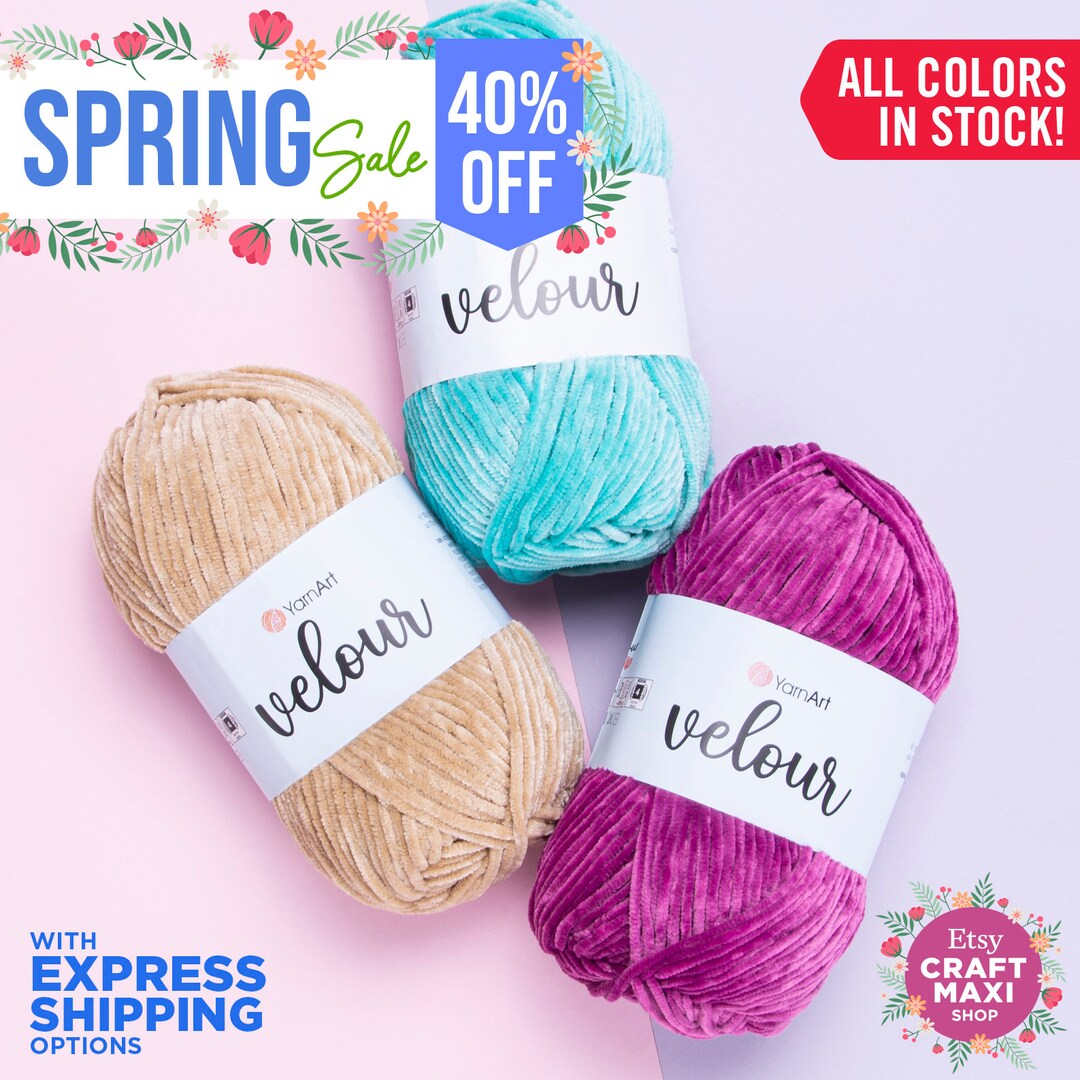 YARNART VELOUR Velvet Knitting Yarn, Baby Yarn, Amigurumi Yarn, Velvet ...
