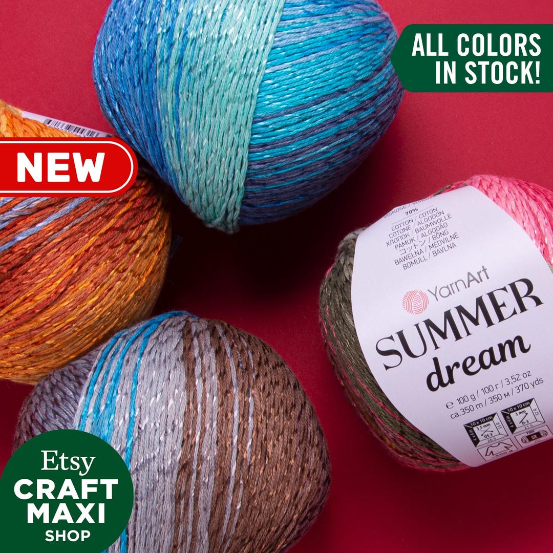 Yarnart Summer Dream: Multicolor Glittery Shiny Yarn Knitting ...