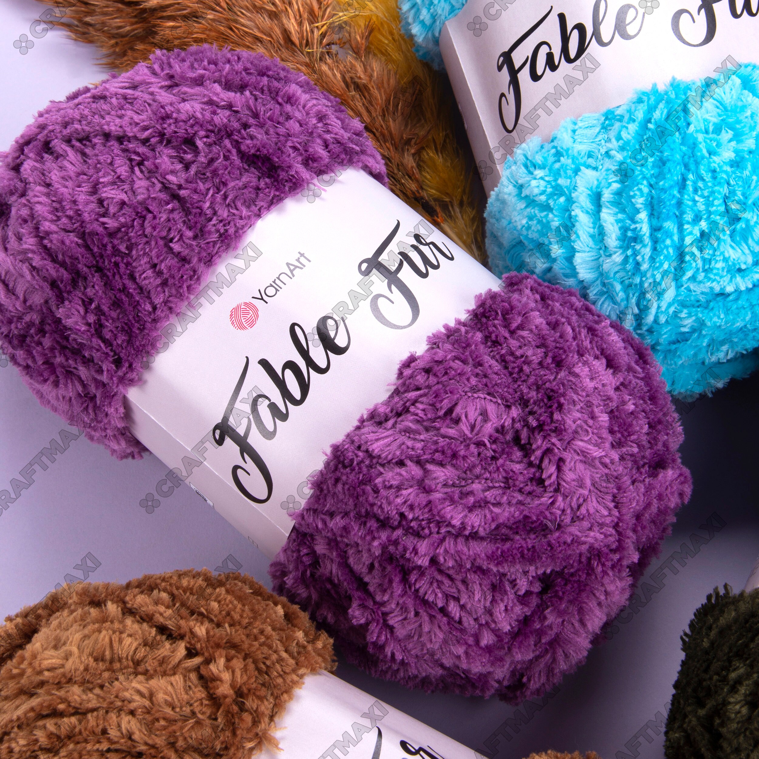 Yarnart Fable Fur: Plush Eyelash Velvet Baby Yarn Knitting Crocheting ...