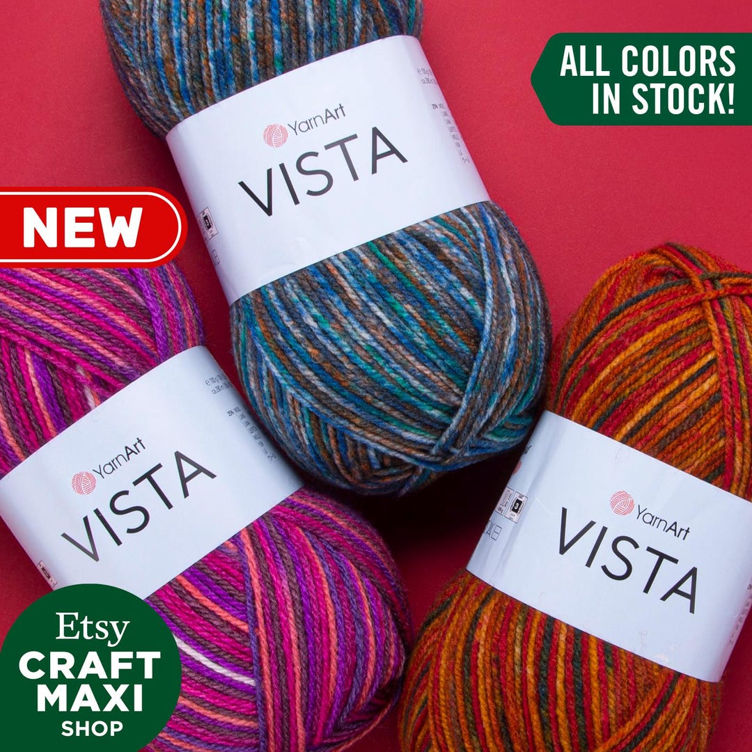 Yarnart Vista: Wool Blend Selfpatterned Multicolor Socks Yarn Knitting ...