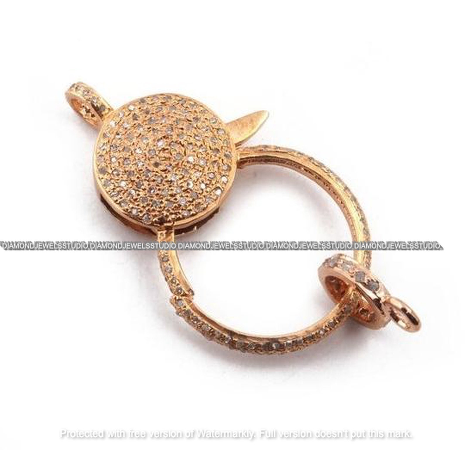 14k Gold Diamond Clicker - Pave Diamond Circle Clicker Featuring a ...