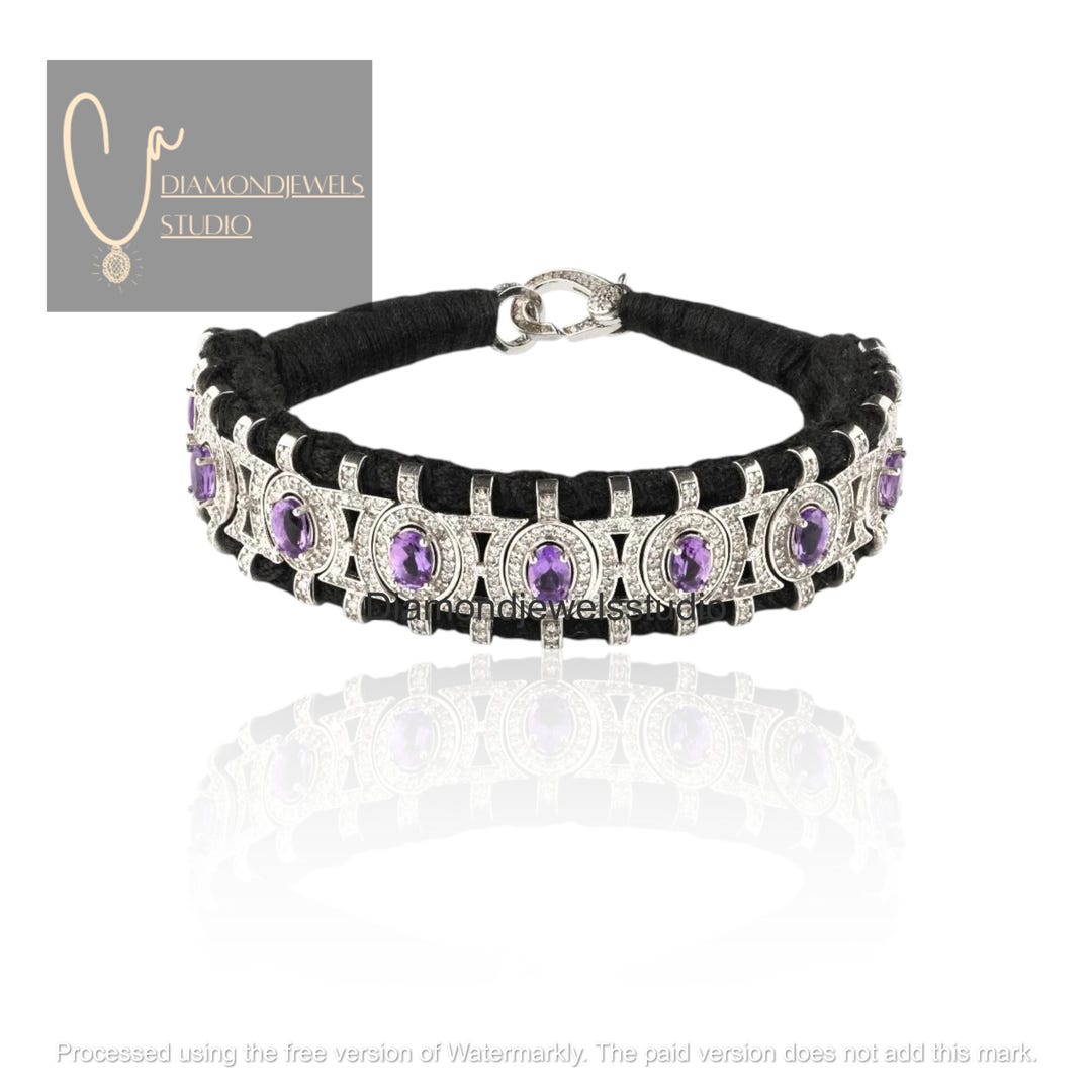 Handmade Black Thread Diamond Bracelet | Victorian Jewelry | Elegant ...
