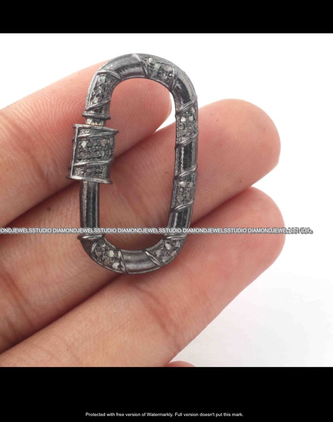 Diamond Lobster Clasp-pave Clasp in 925 Sterling Silver With Round ...