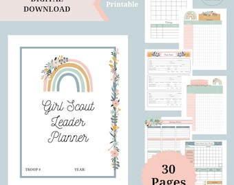 Girl Scout Troop Calendar Monthly Daily Planner Full Printable Fillable ...