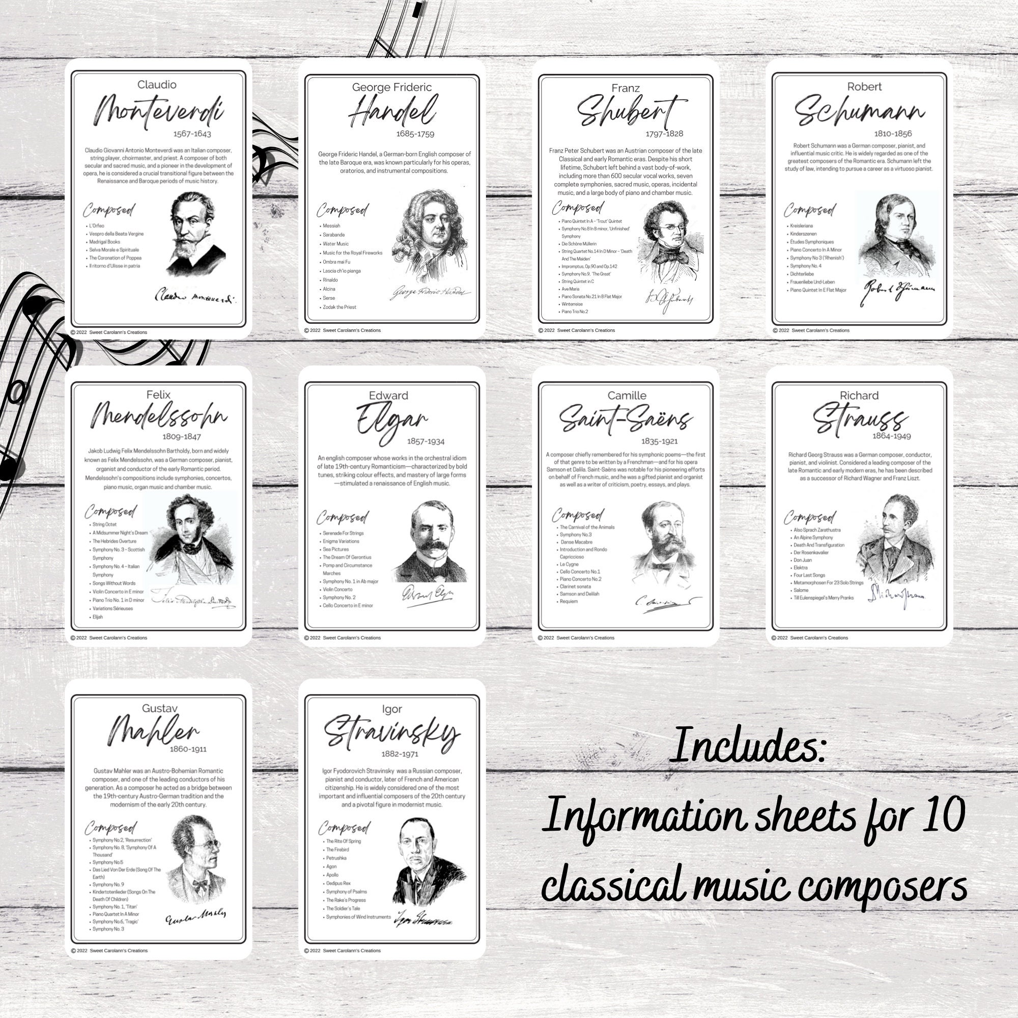 10 Classical Composers to Know Volume 2 - Etsy