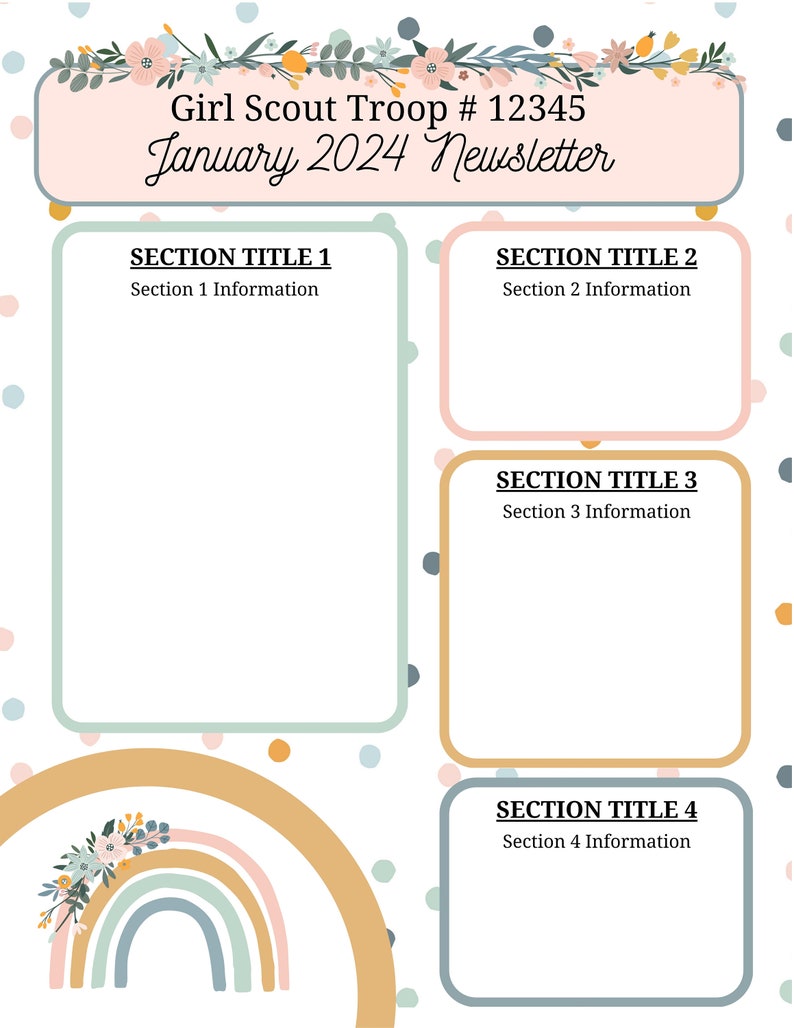 Girl Scout Editable Newsletter - Etsy