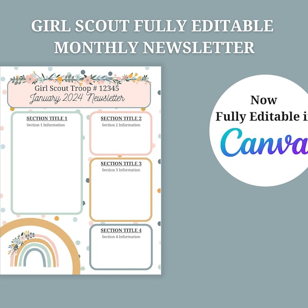 Girl Scout Newsletter Template - Etsy