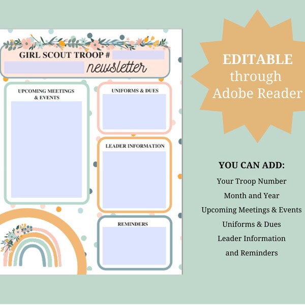 Newsletter Template Editable - Etsy