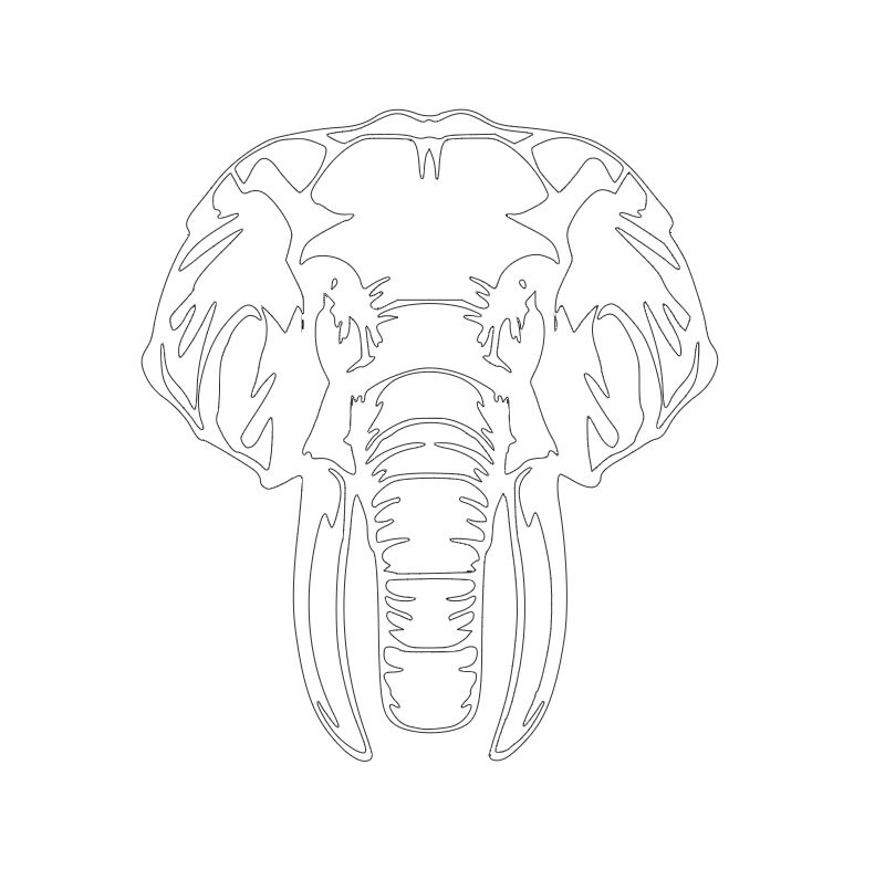 Elephant Face Dxf, Ai, Eps, Pdf - Etsy