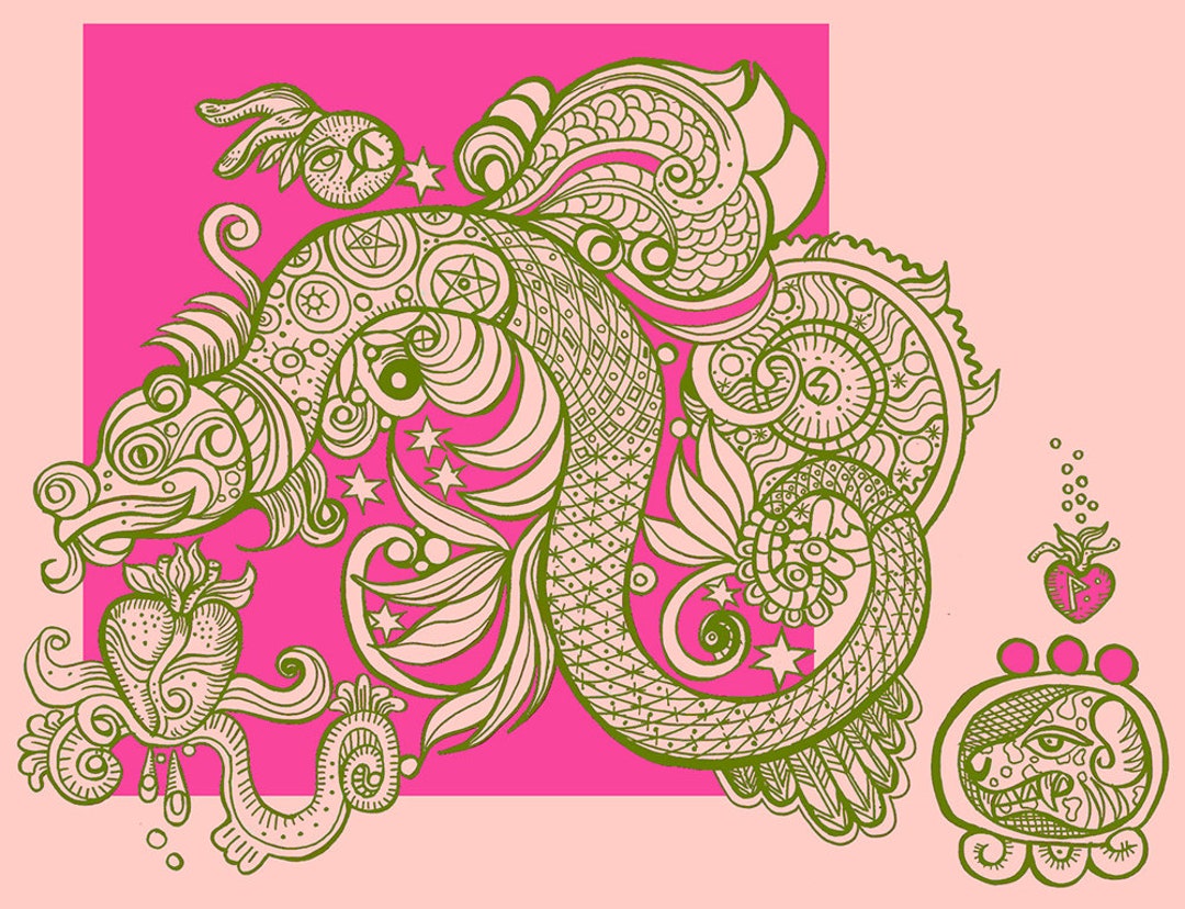 Card cosmic Snake the Postcard is a Picture Print on 280 G/m² Cardboard ...