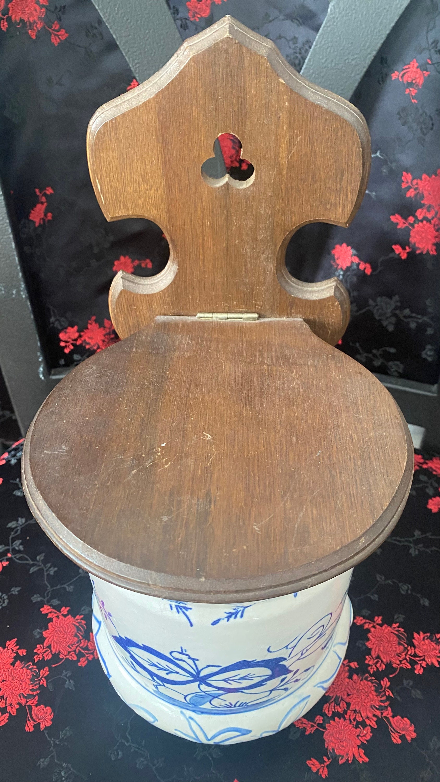 Antique Salt Box Wall Hung German Pottery With Wood Lid Delft - Etsy