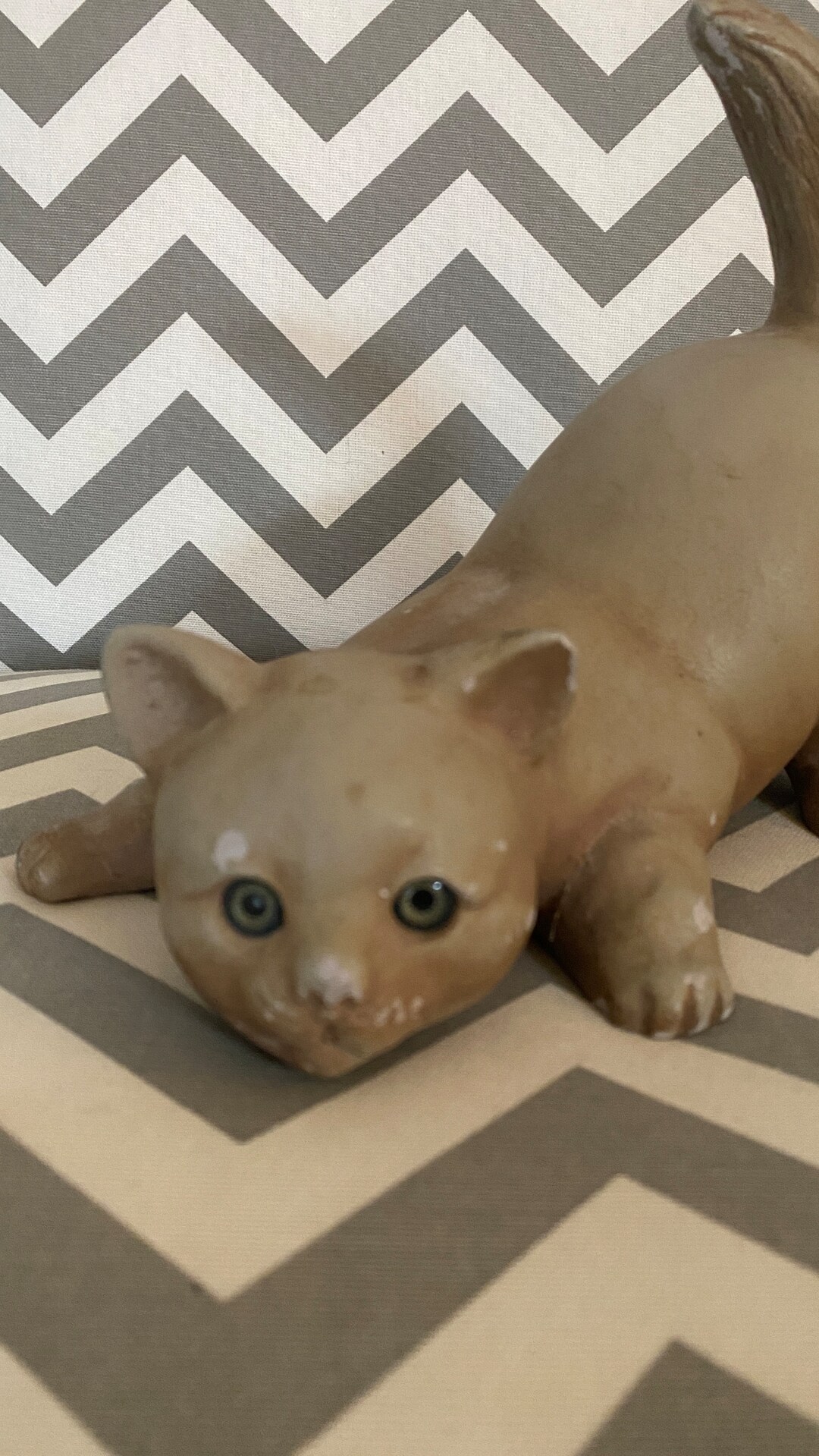 Vintage Lemart Originals 1978 NY Crouching Cat With Glass Eyes Doorstop ...