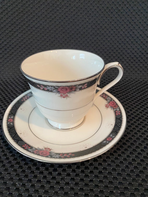 Vintage Noritake Tea Cup and Saucer Set Etienne Design Ivory - Etsy