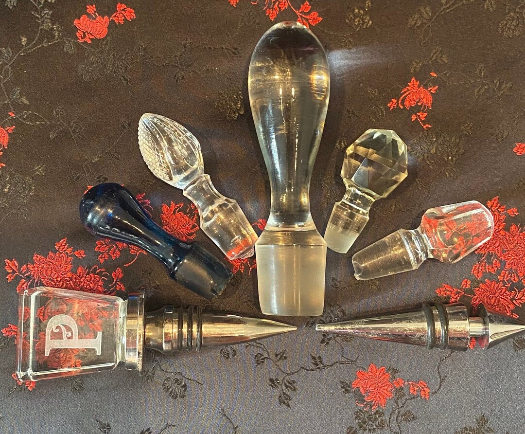 Vintage Glass Bottle Decanter Stoppers in Several Unique Shapes and ...
