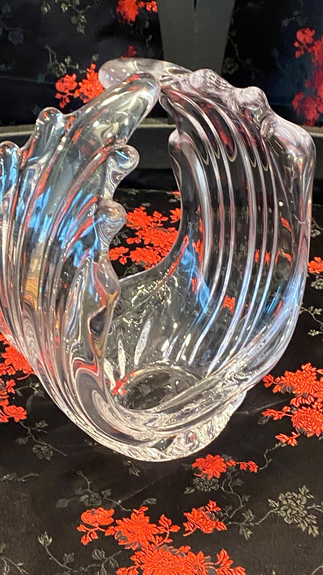 Large Vintage COFRAC Art Verrier French Art Glass Free Form Crystal Art ...