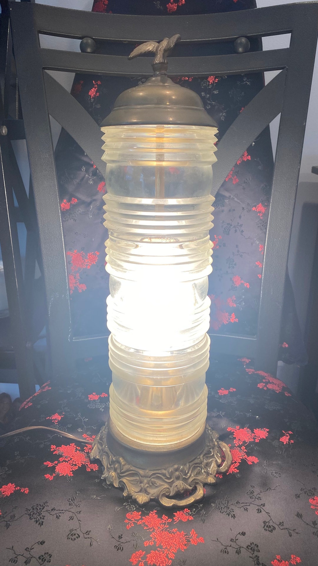 Antique Brass Fresnel Lens Glass Nautical Masthead Ship Light Dock ...