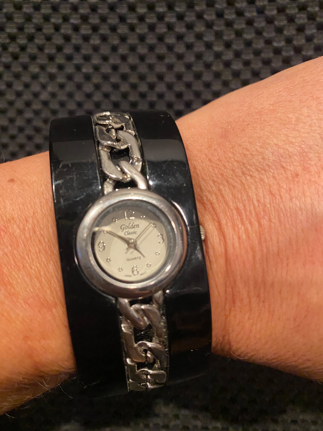 Vintage Golden Classic Analog Hinged Cuff Watch Bracelet - Etsy