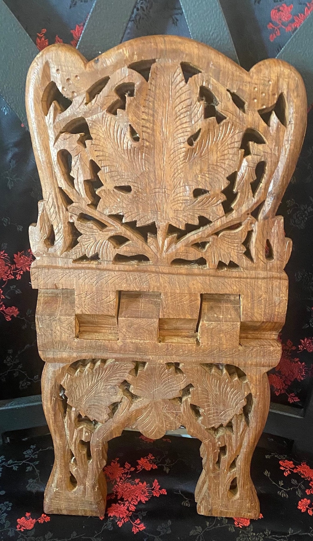 Vintage 1970s Hand Carved Wooden Folding Book Stand - Etsy